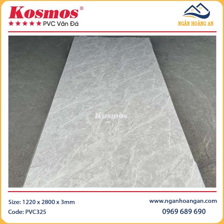 PVC Giả Đá Ốp Tường Kosmos PVC325 Vân Bê Tông Huyện Long Thành Đồng Na